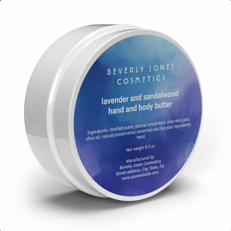 Blue and Purple watercolor cosmetics jar label – Soaplabels