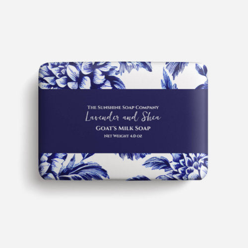 Soap Packaging Paper - blue and white dahlias – Soaplabels